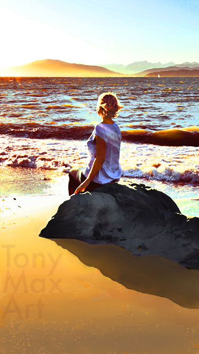 "Ocean Wind" – people art by artist Tony Max